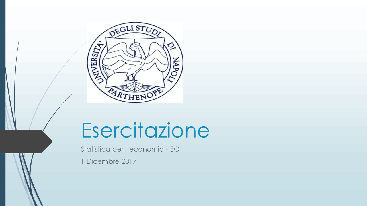 Prova Desame Statistica Per Leconomia Docsity