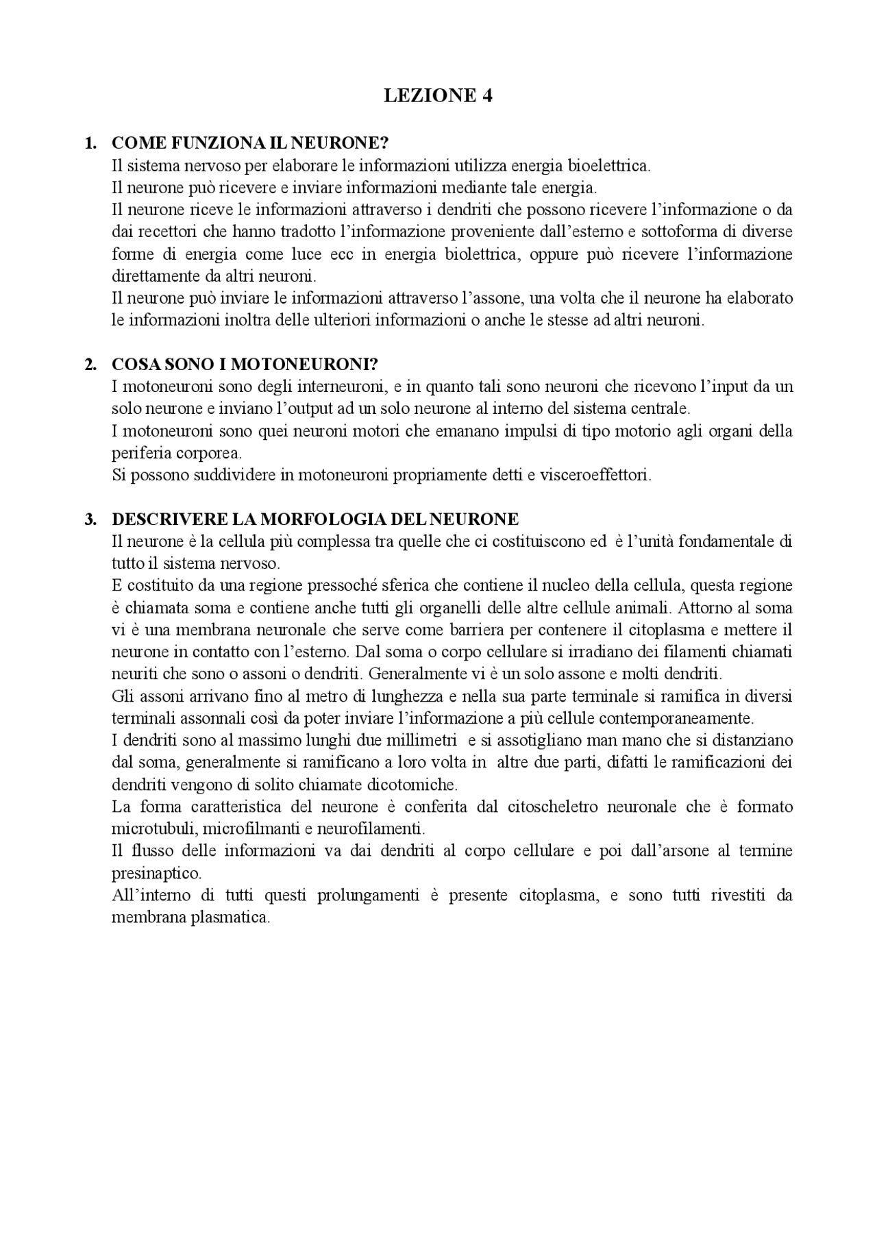 Domande Aperte Neurofisiologia Prove Desame Di Neuropsicologia Docsity