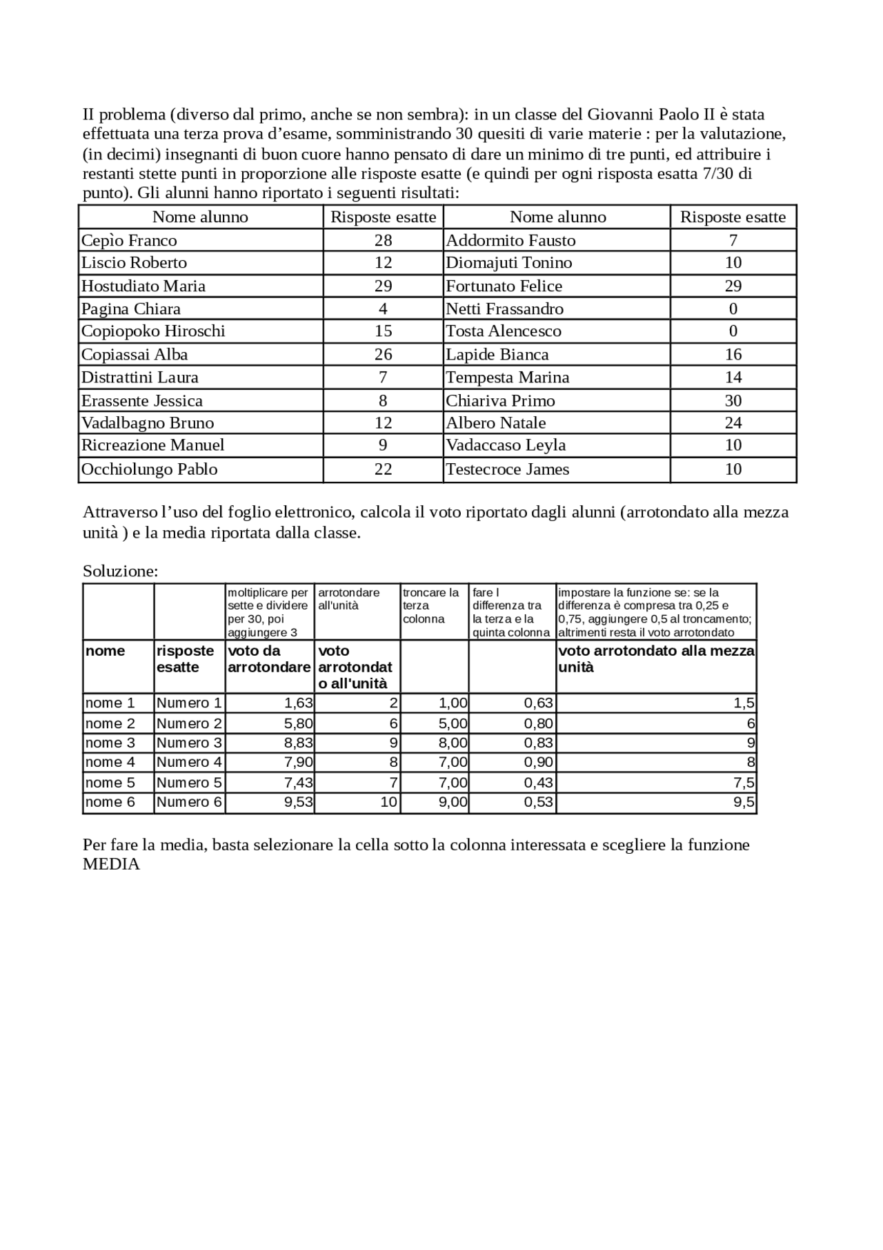 Esercizio Per Utilizzo Excel Molto Facile Docsity