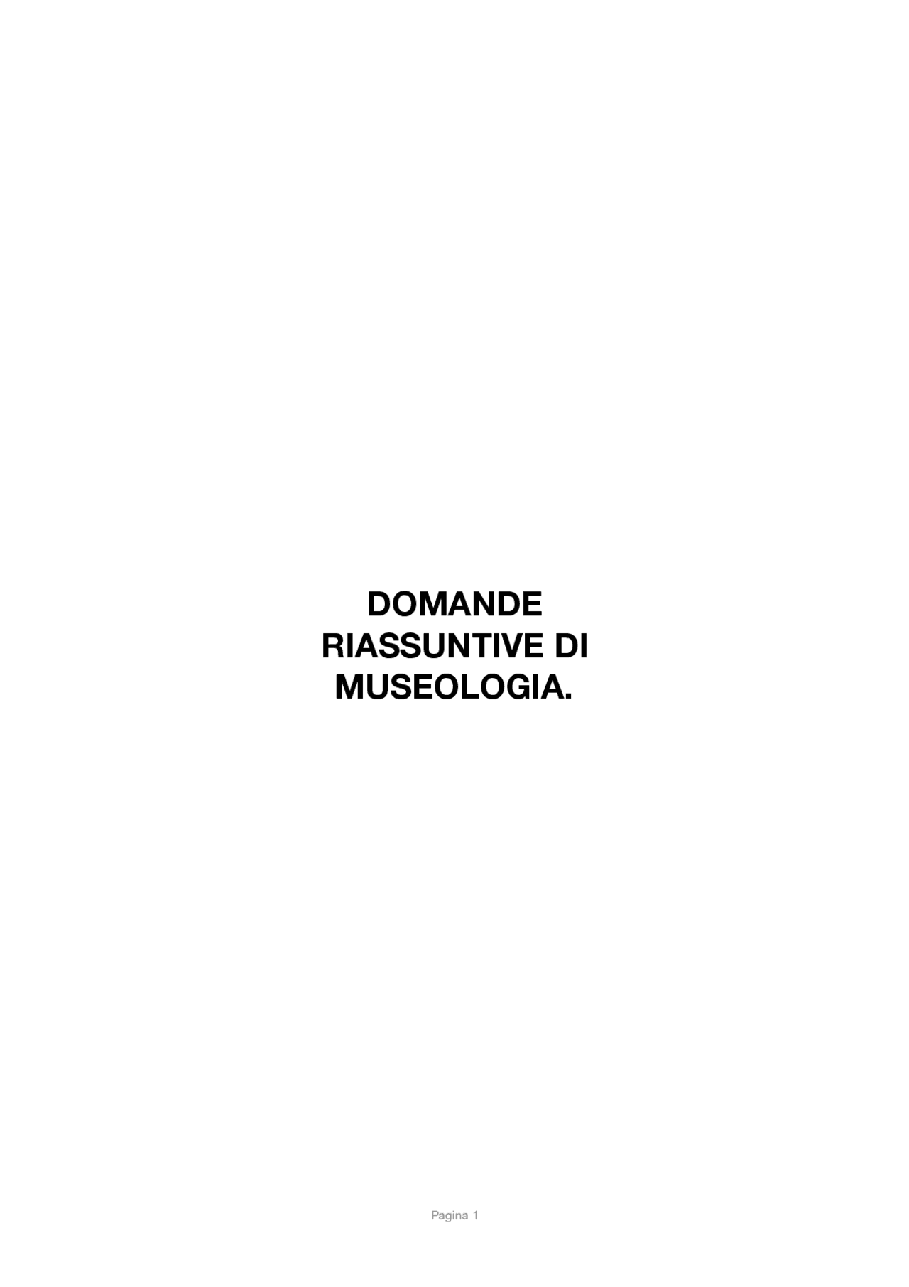 Domande Riassuntive Di Museologia Docsity