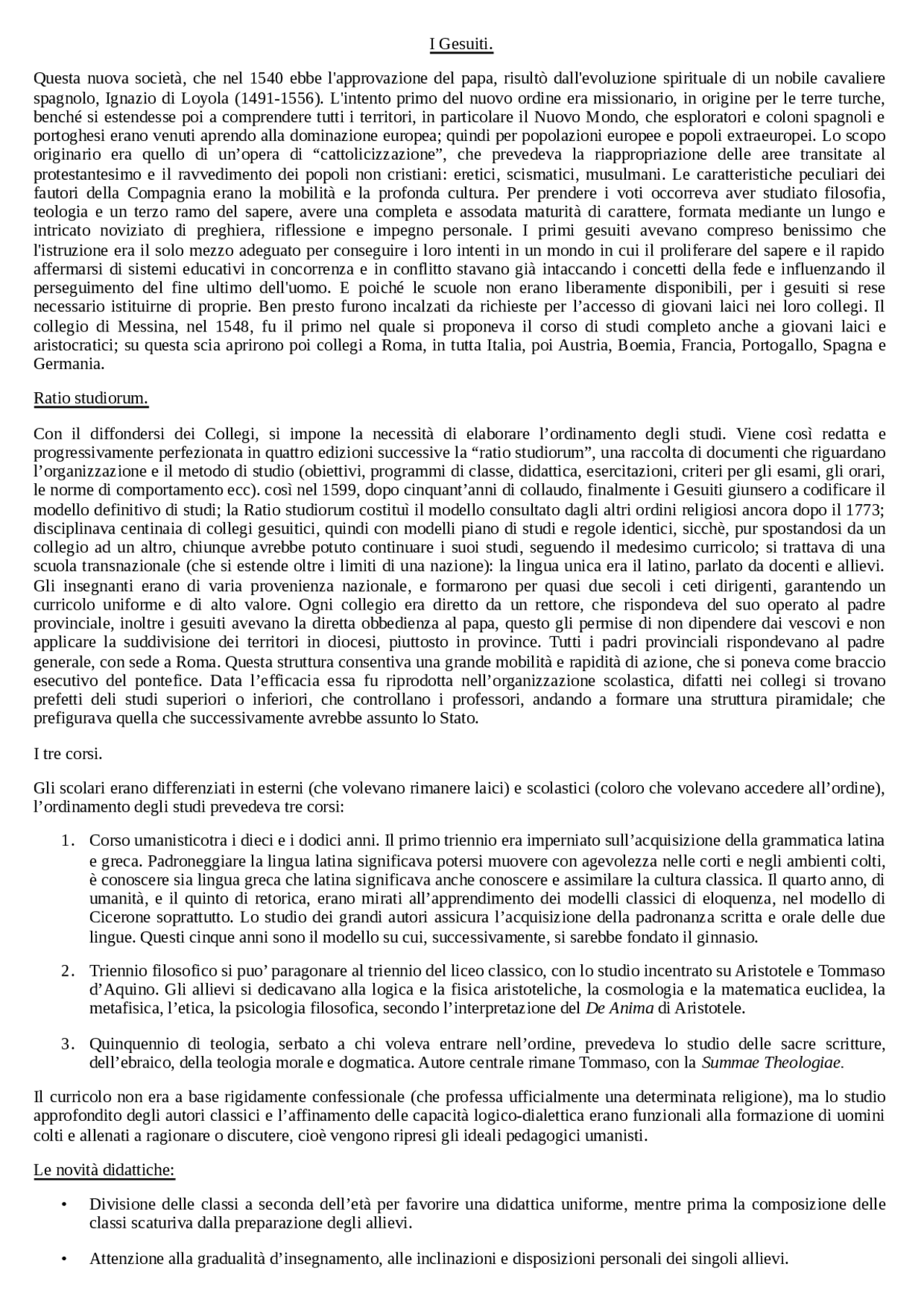 Pedagogia Completa Dei Gesuiti Docsity