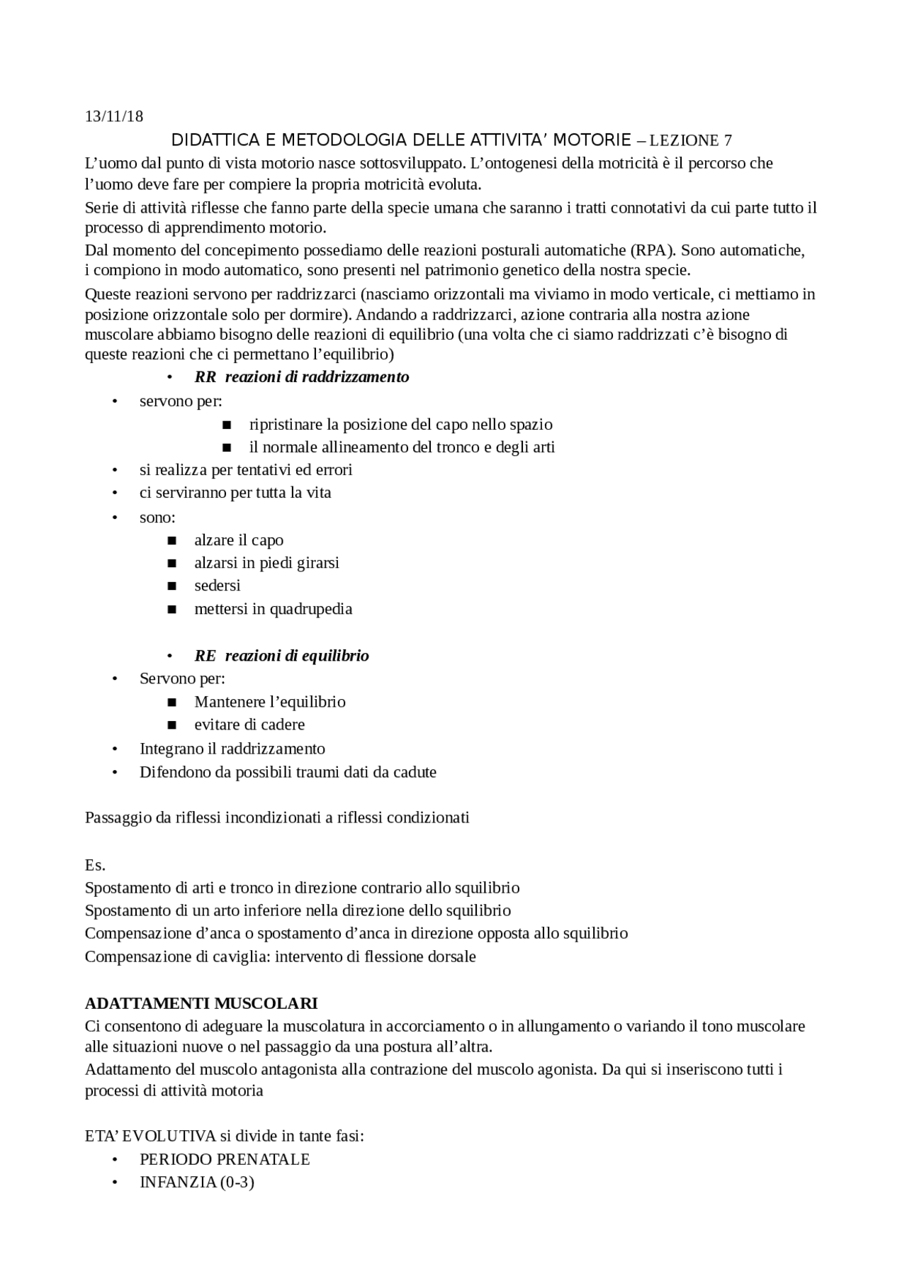Didattica Delle Attività Motorie Docsity