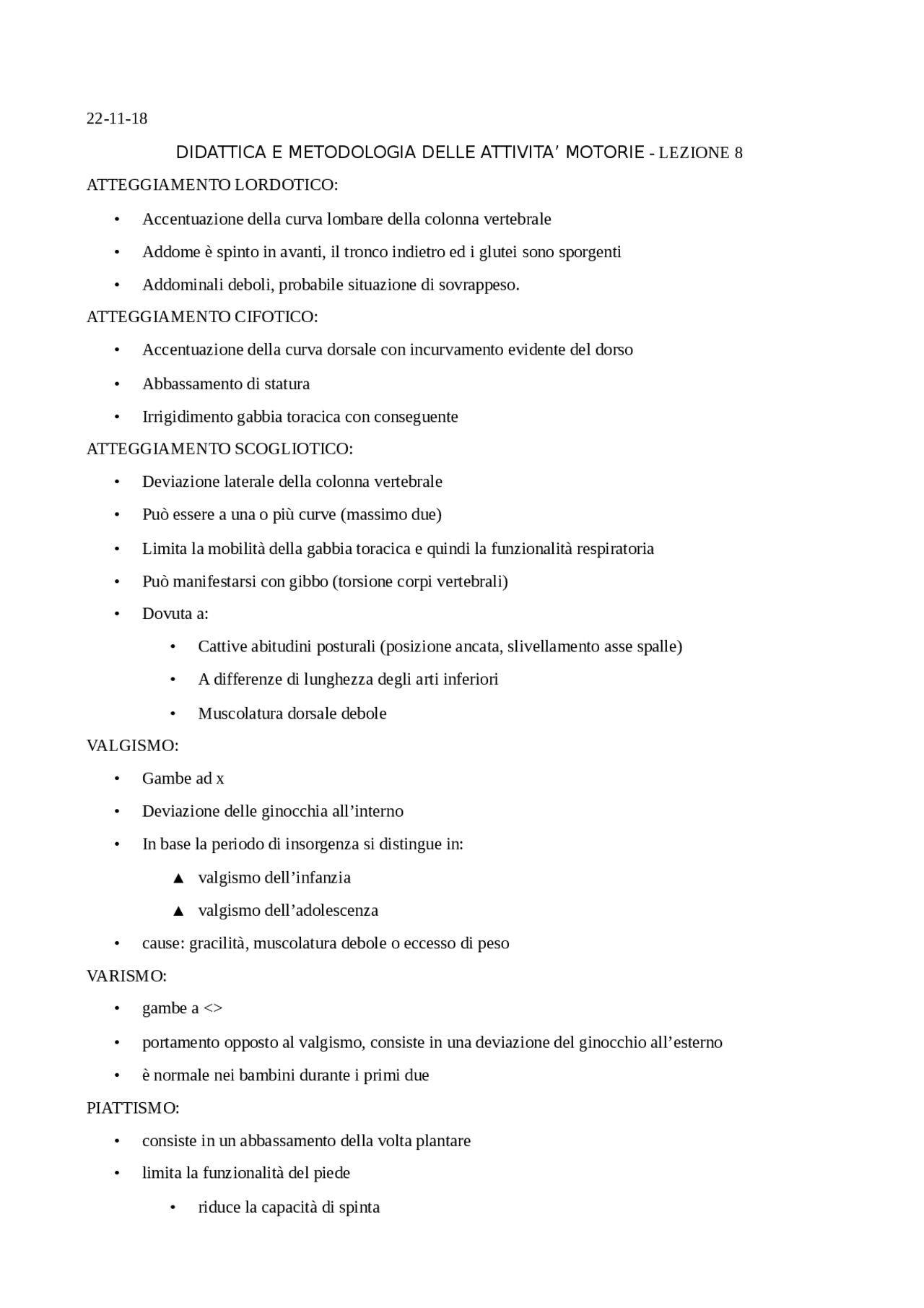 Didattica Delle Attività Motorie Docsity