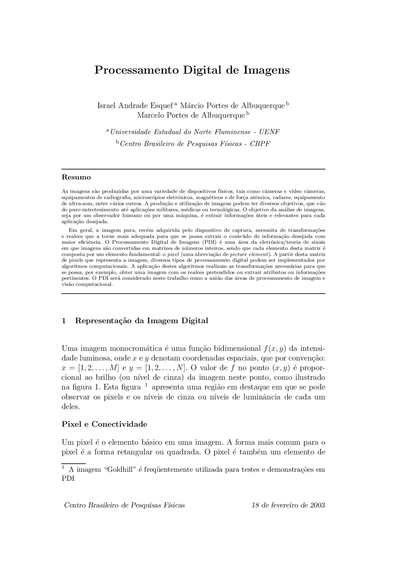 Processamento Digital de Imagens | Manuais, Projetos, Pesquisas Inteligência Artificial - Docsity