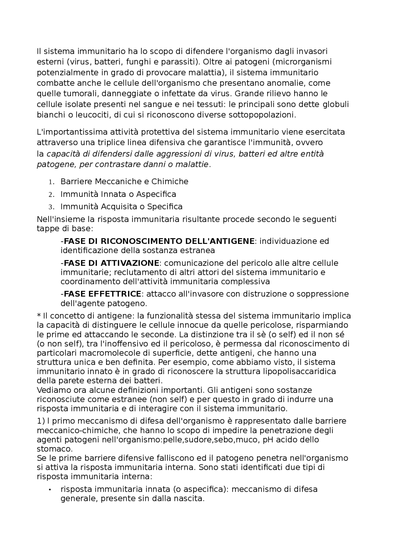 Il Sistema Immunitario Docsity