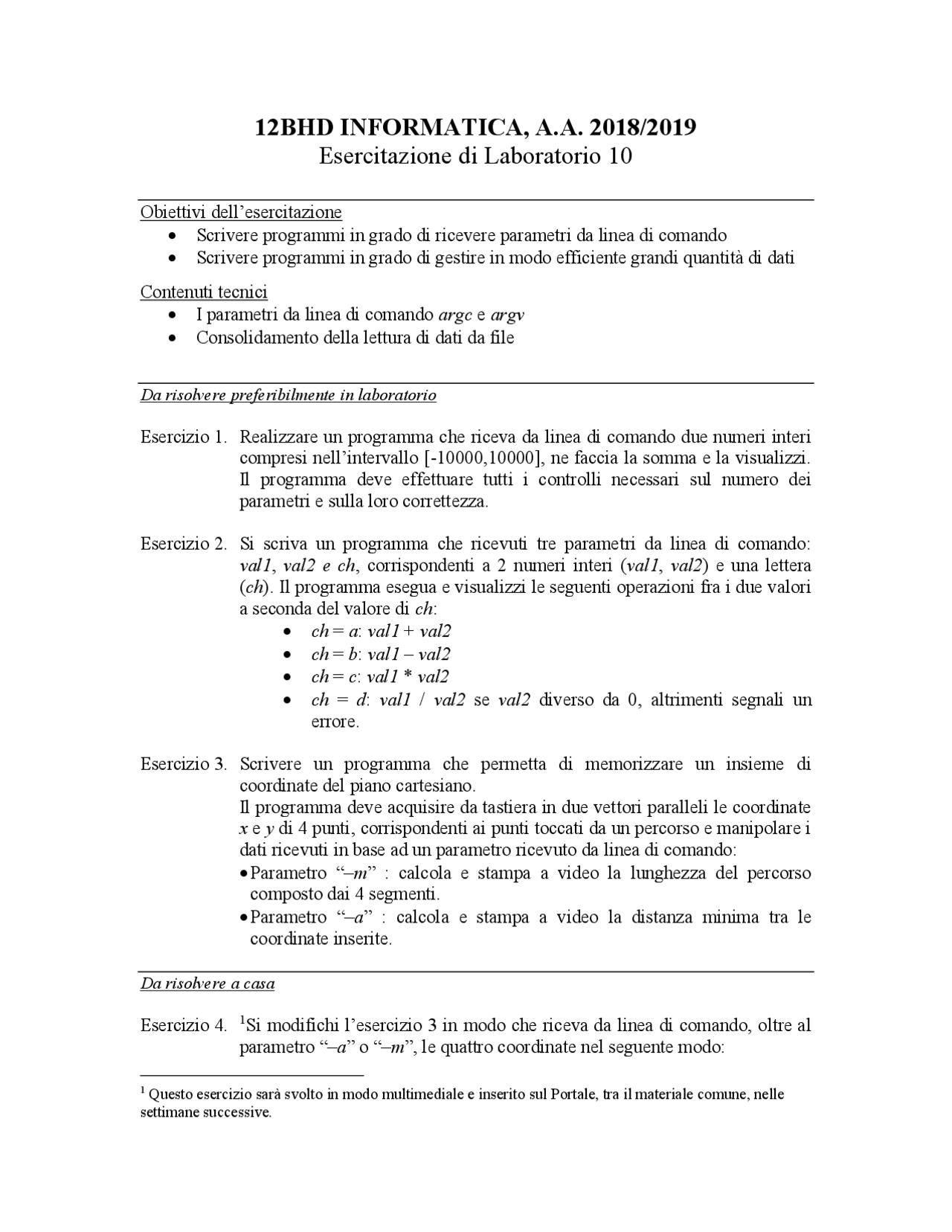Informatica Esercizi Esercizi Di Elementi Di Informatica Docsity