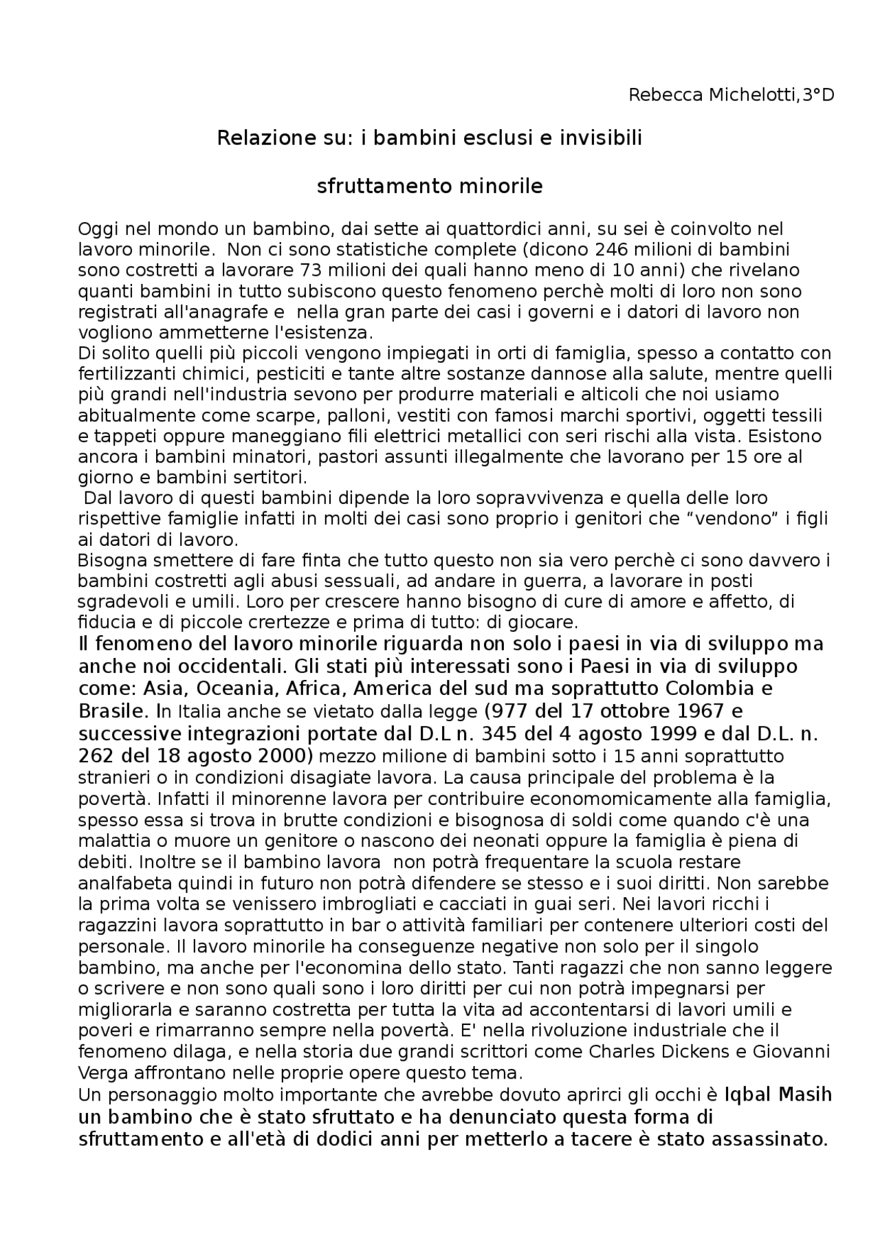 Relazione I Bambini Esclusi E Invisibili Docsity