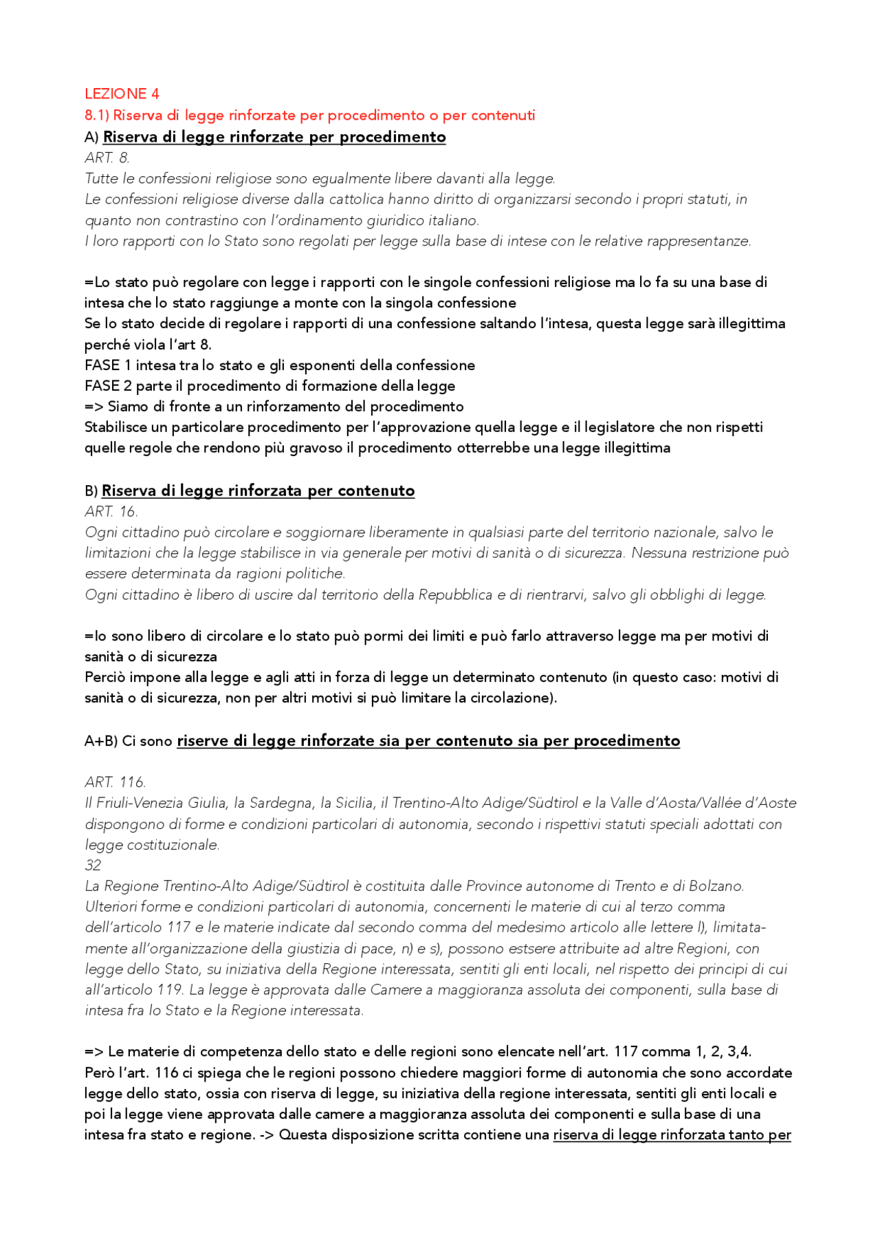Quarta Lezione Di Diritto Pubblico Appunti Completi Docsity