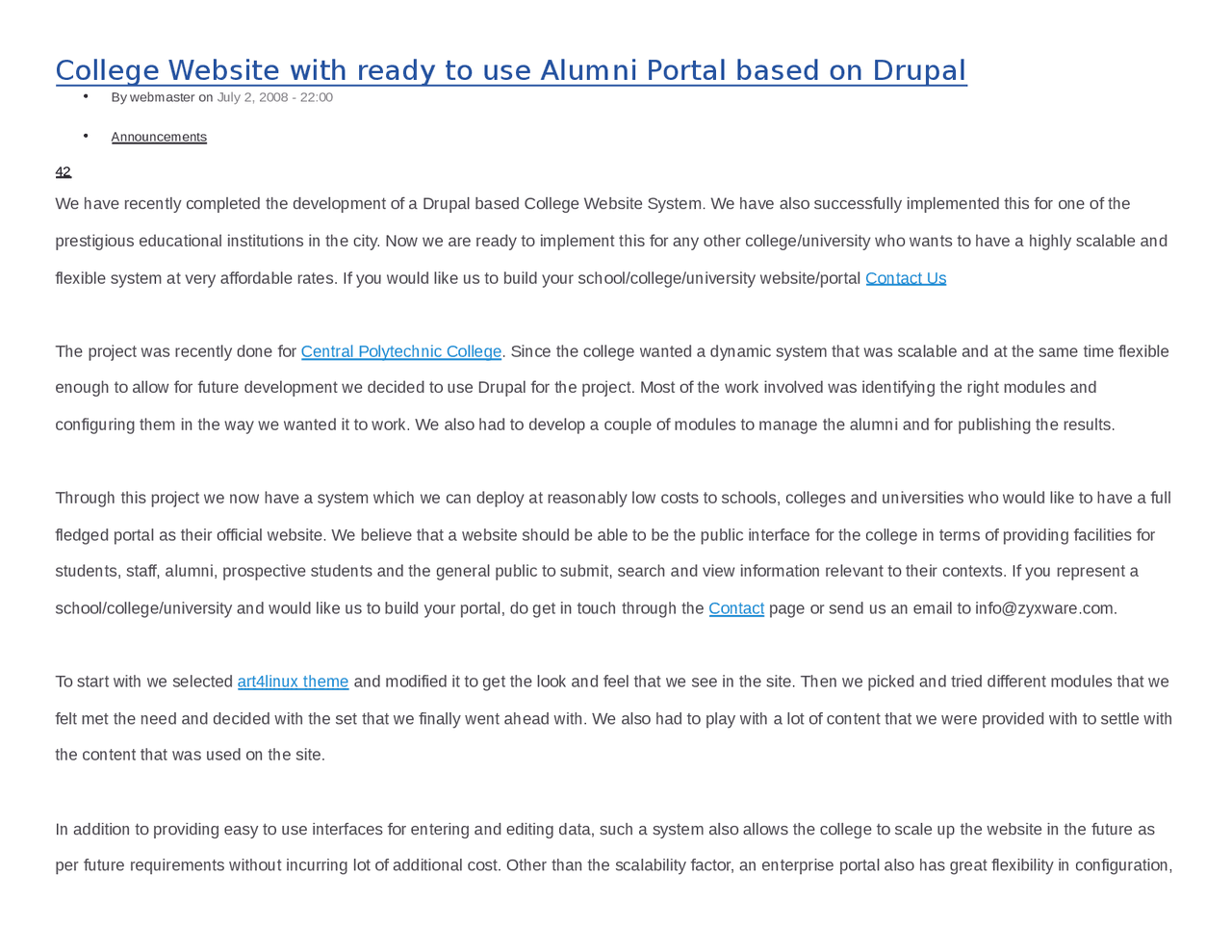 College Website Project Docsity