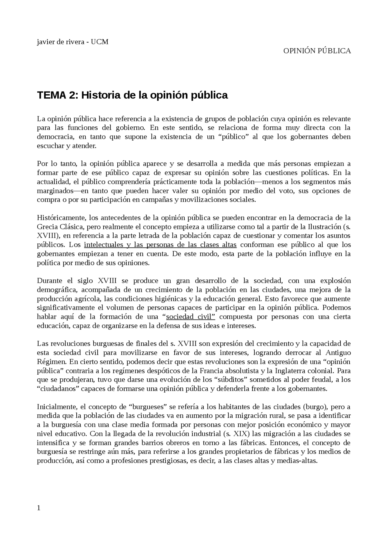 Tema 2 Opinión Pública Docsity
