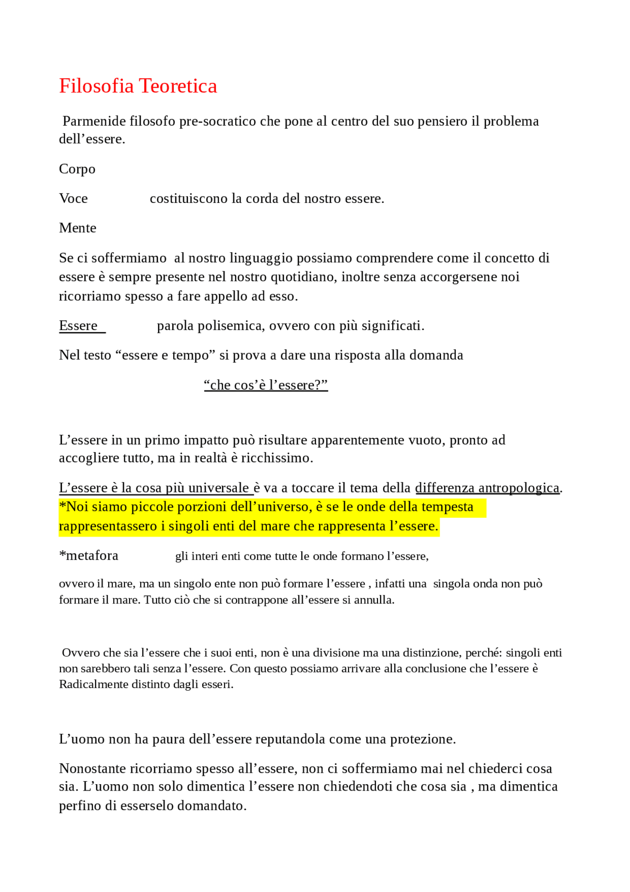 Filosofia Teoretica Appunti 6 Docsity