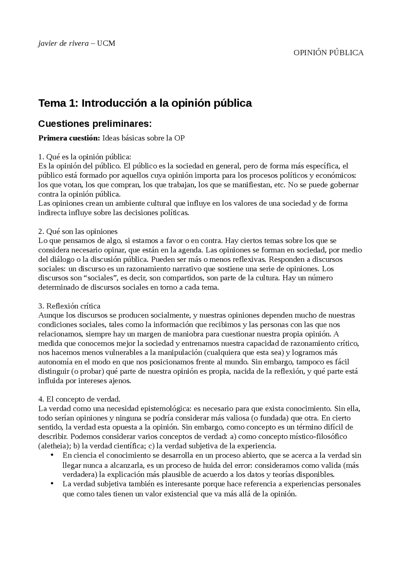 Tema 1 Opinión Pública Docsity