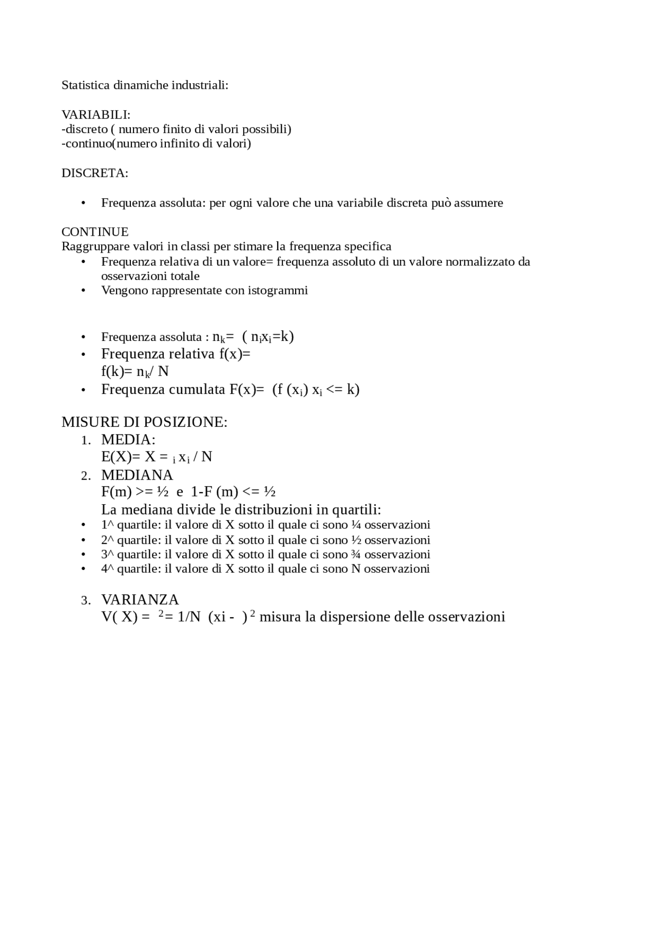 Statistica Di Matematica Appunti Di Matematica Generale Docsity