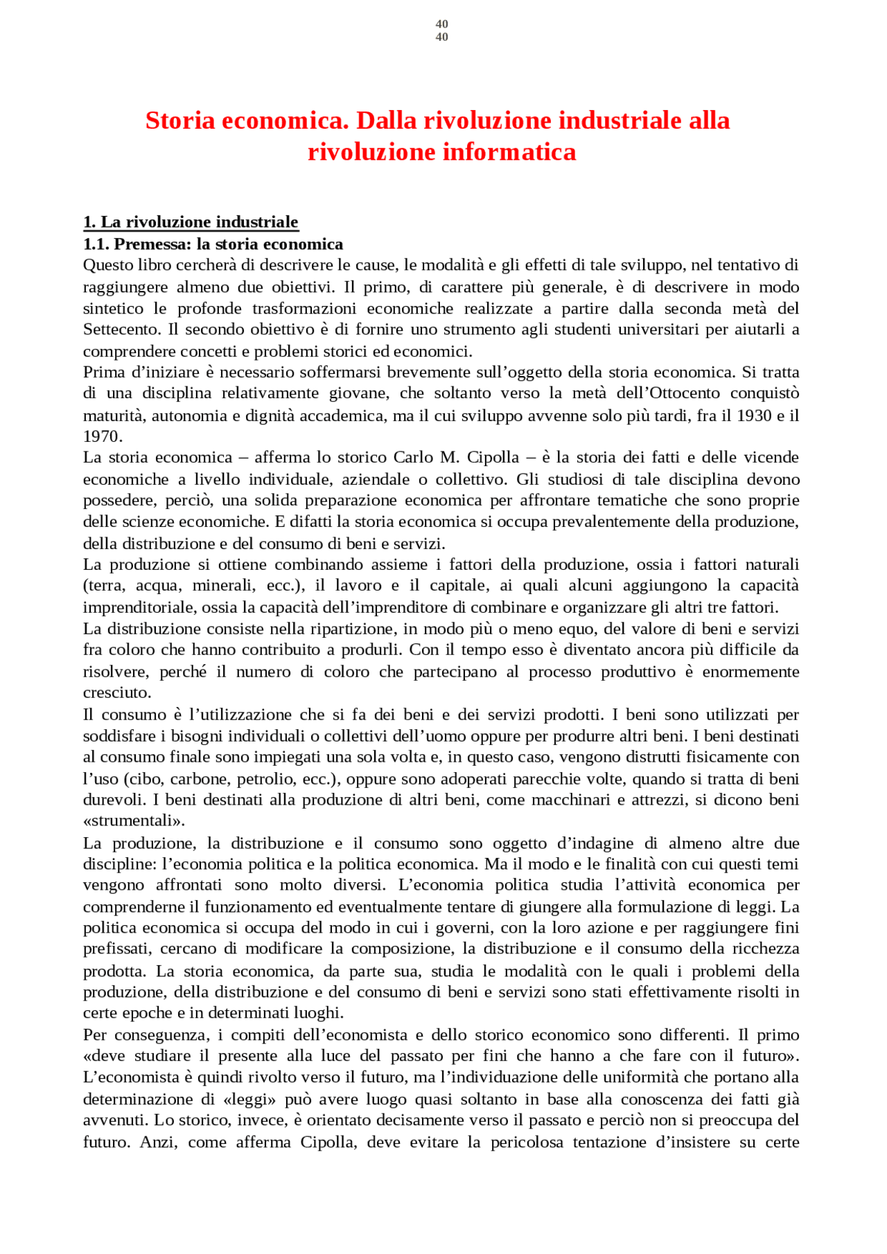 Storia Economica De Simone Docsity