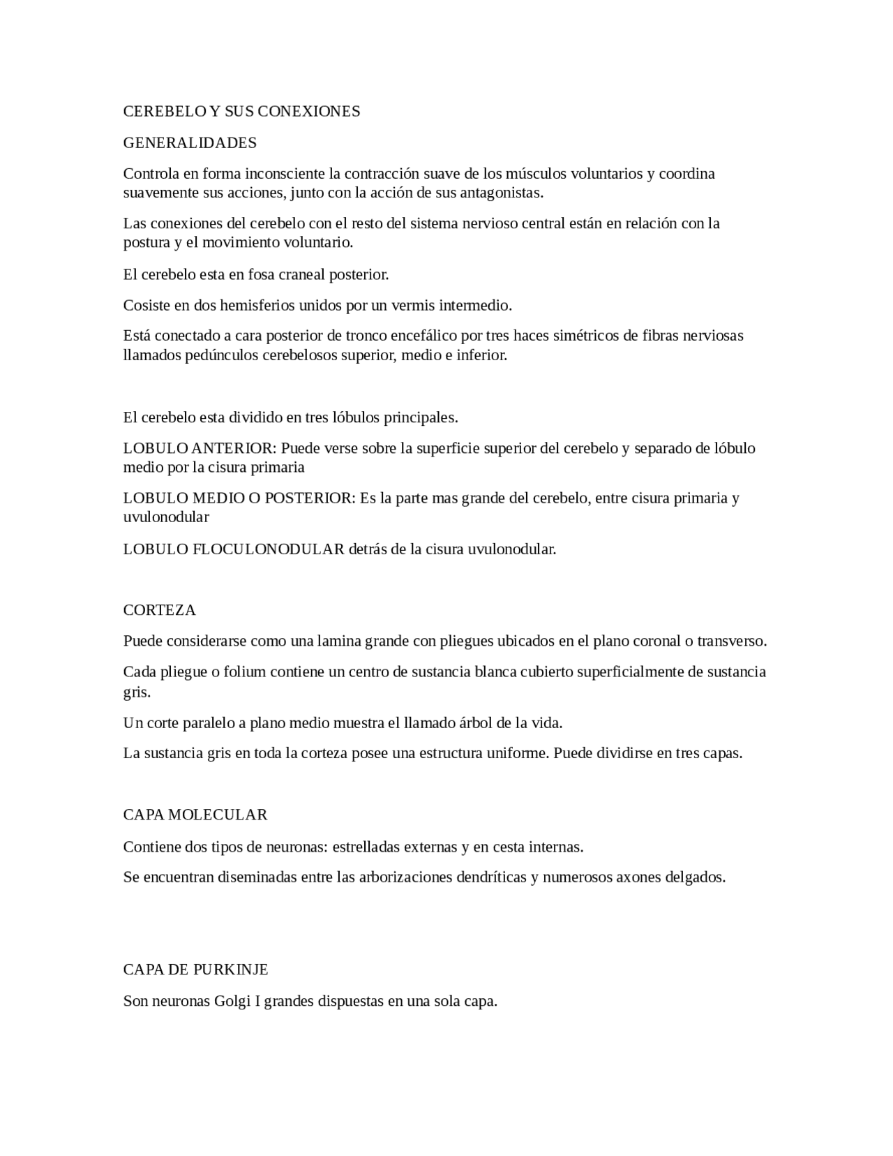Apuntes Cerebelo De Snell Apuntes De Neuroanatomía Docsity