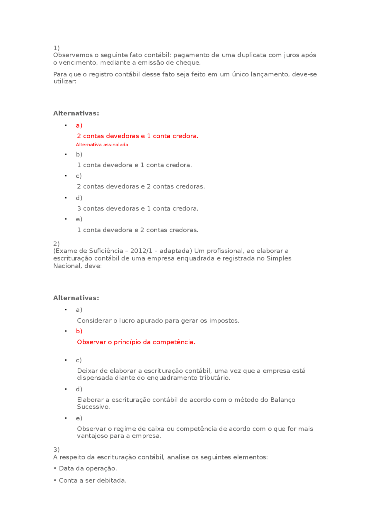 Faculdade Unopar Bh Prova Avaliação Virtual Contabilidade 1 Semestre