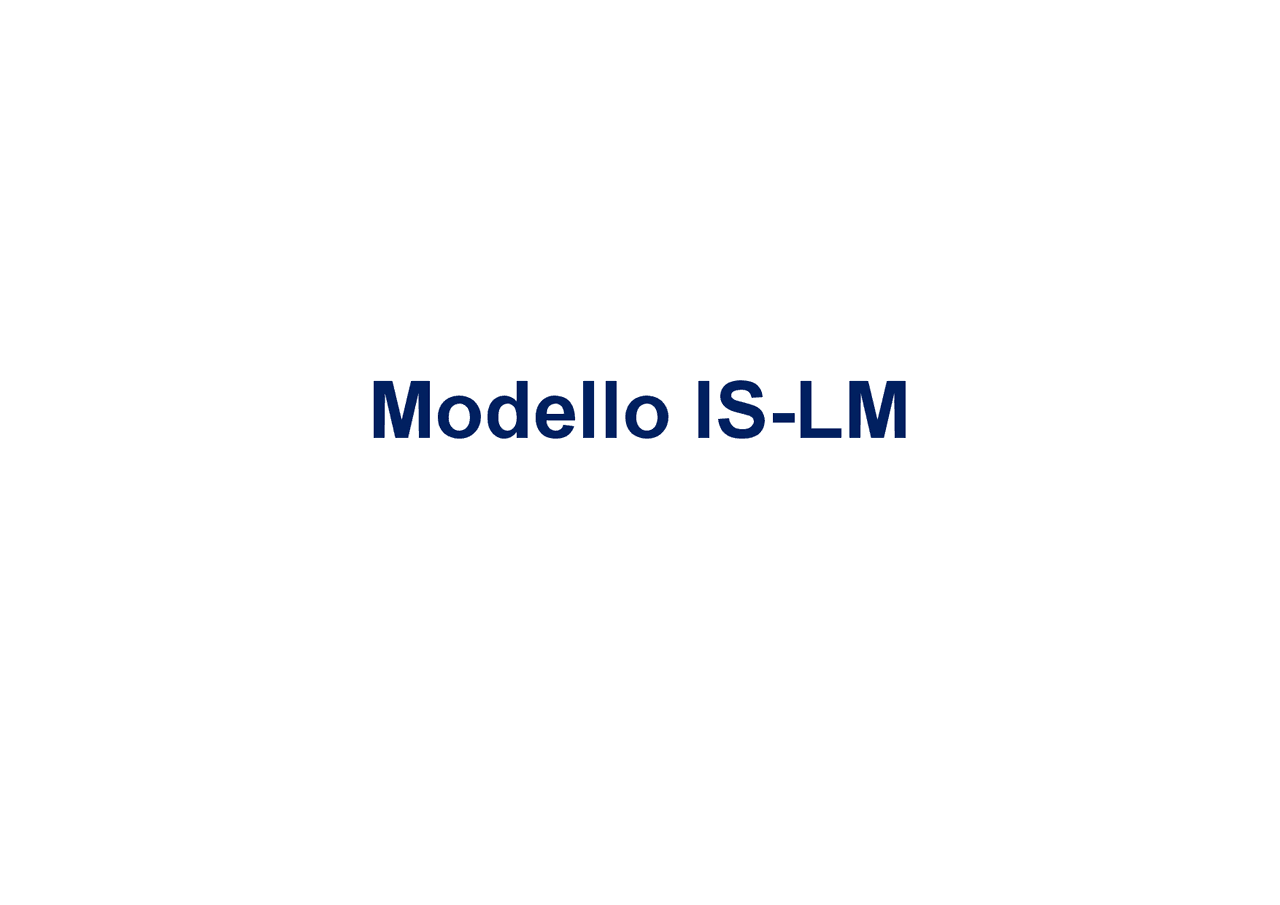 Modello Is Lm Macroeconomia Docsity