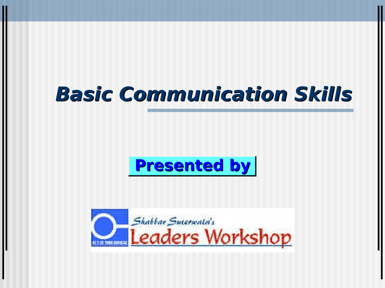 Basic Communication Skill - Docsity