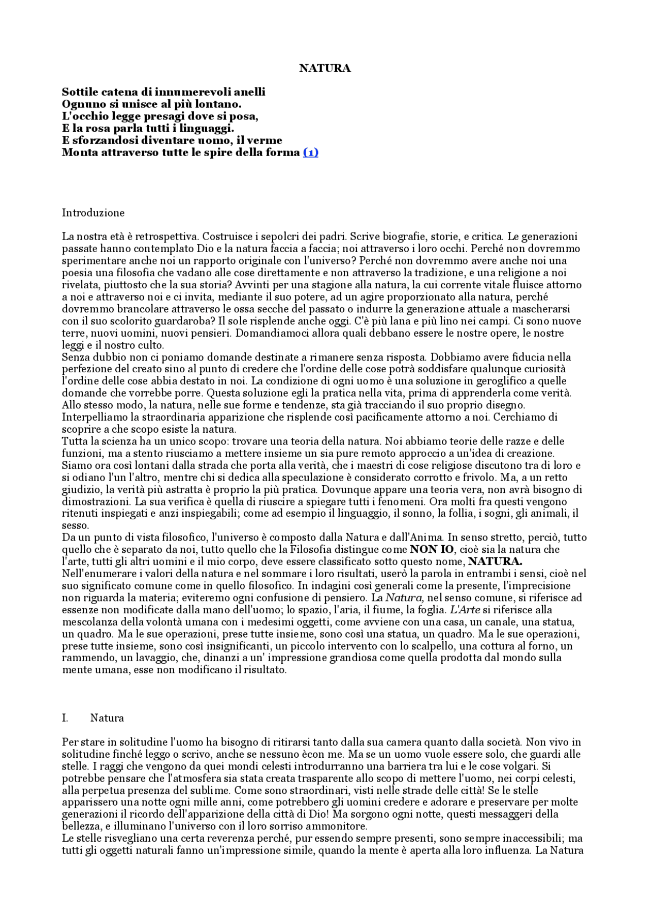 Principali Testi Emerson E Thoreau Docsity