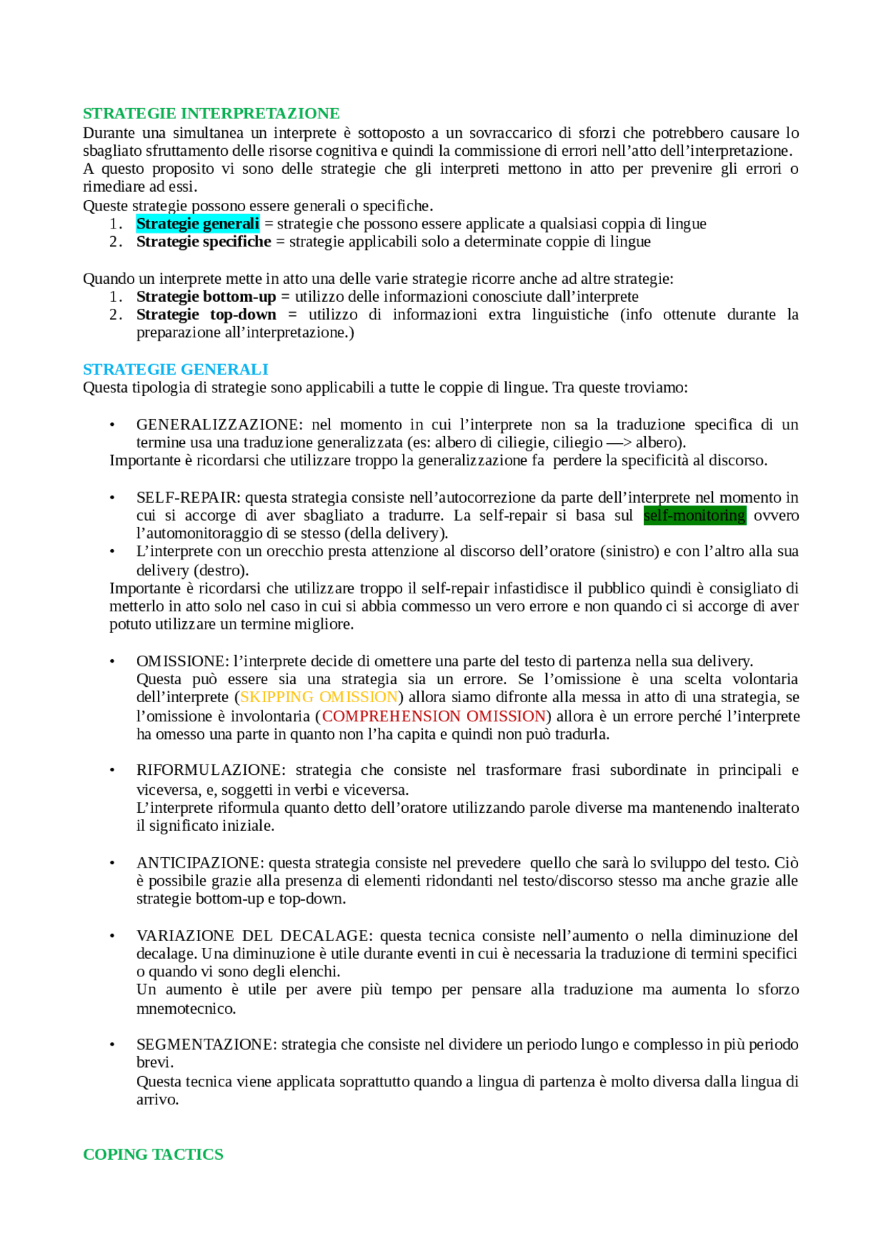 Teoria E Prassi Dellinterpretariato Appunti Di Traduzione Docsity