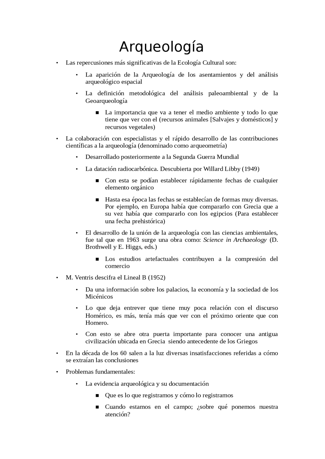 Apuntes De Arqueología Docsity