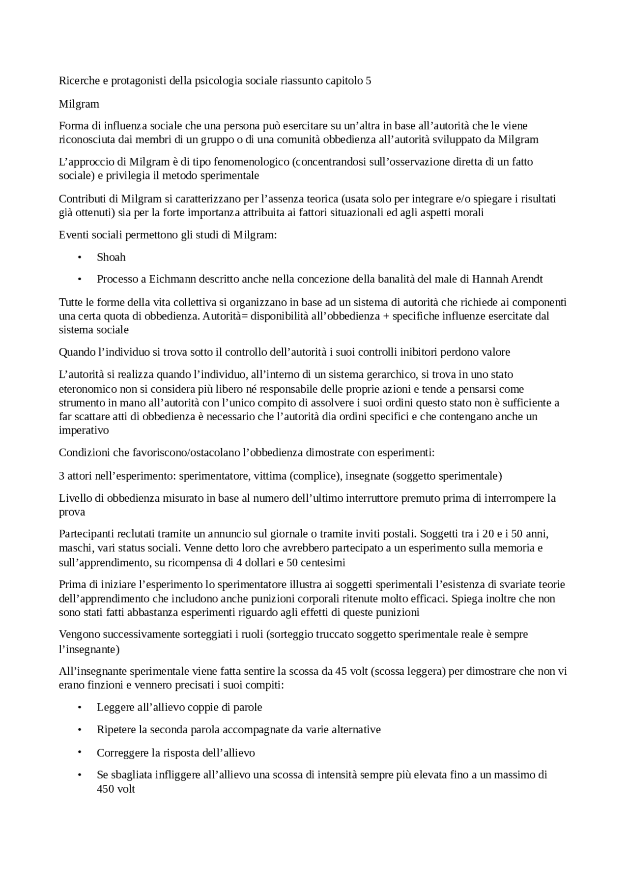 Riassunto 5 Psicologia Sociale Docsity