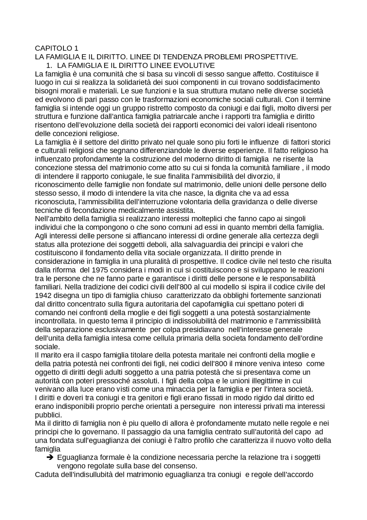 Capitolo 1 Diritto Di Famiglia Docsity