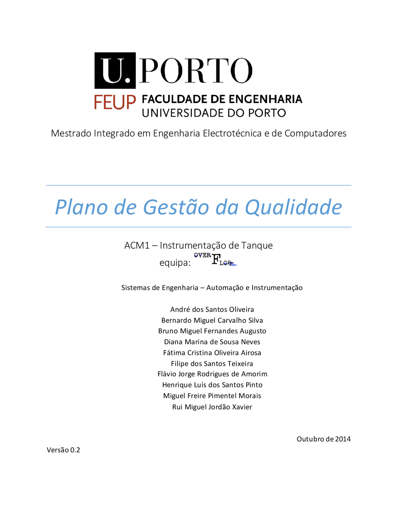 Plano De Gestão Da Qualidade Docsity