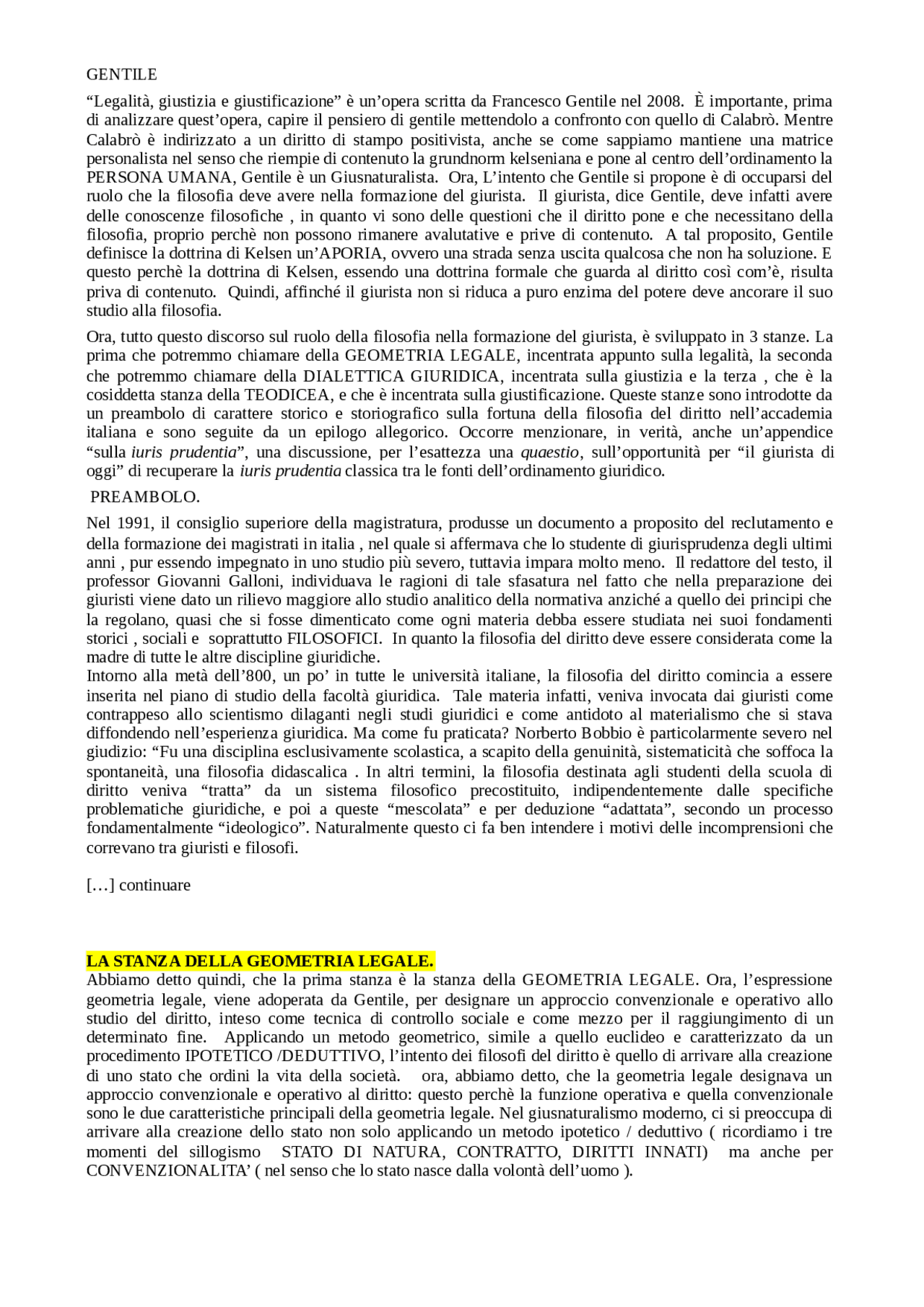 Riassunto Libro Gentile Docsity