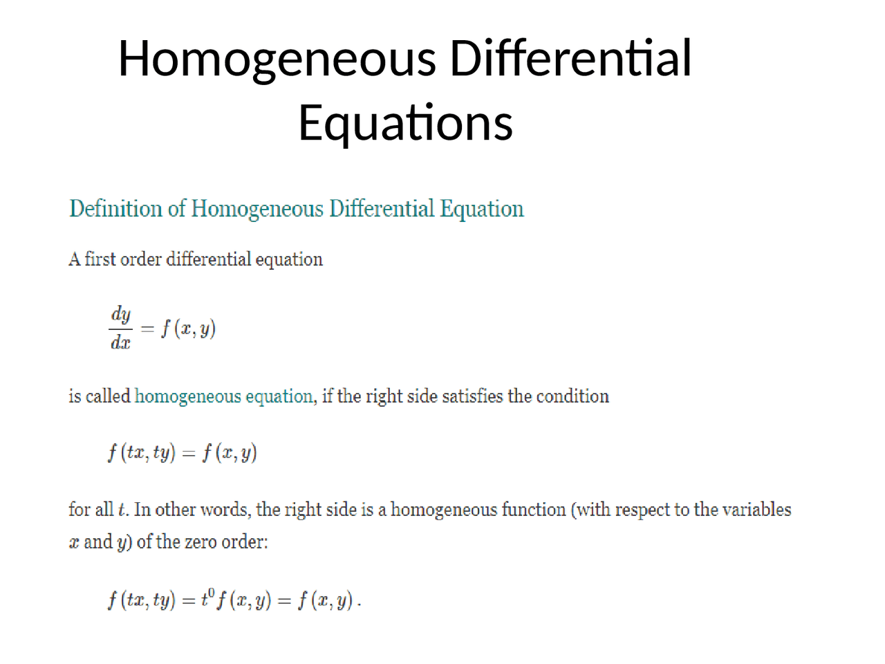 Homogeneous Differential Equations Docsity Homogeneous Differential Equations Docsity