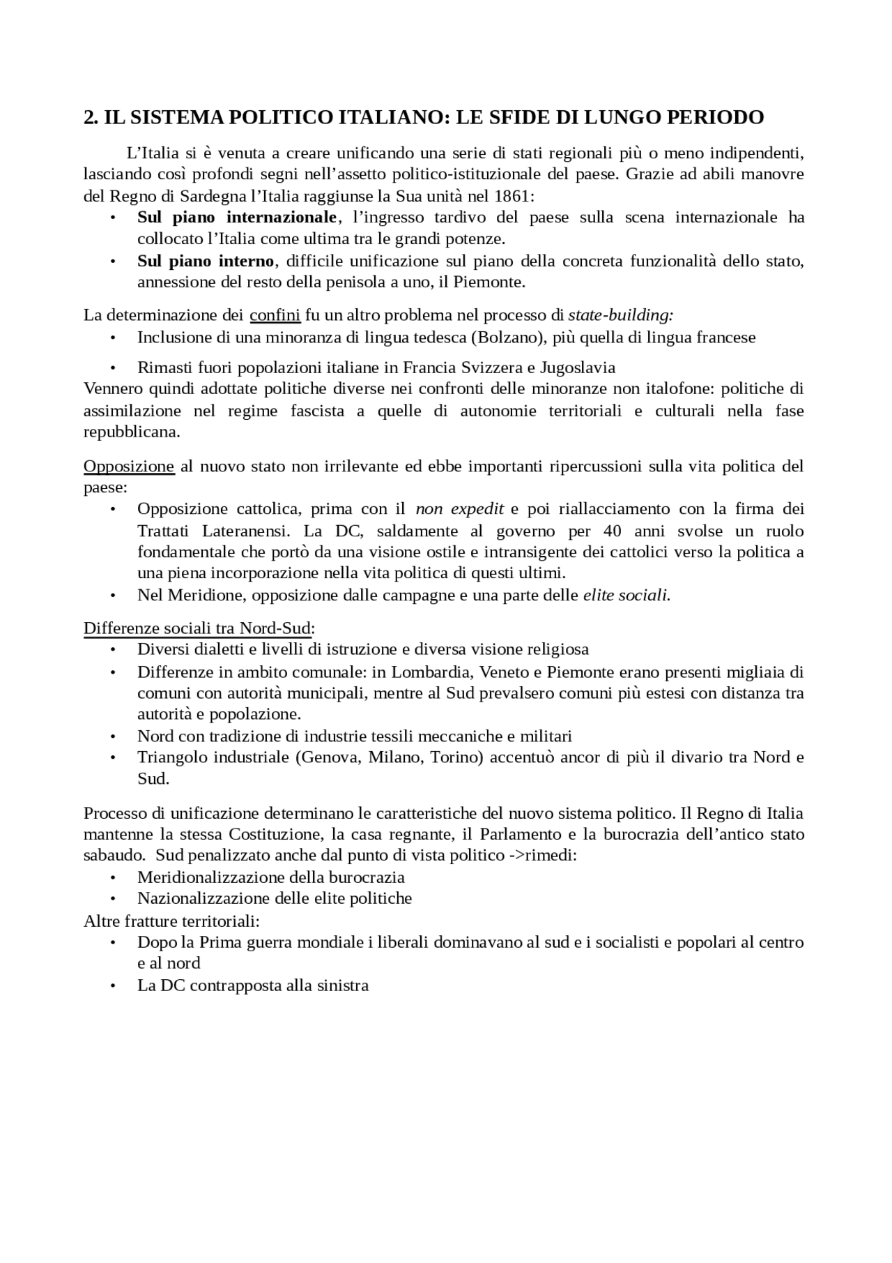 Sistema Politico Italiano Appunti Prime Lezioni Docsity