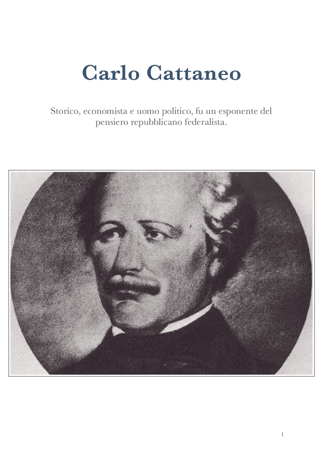 Carlo Cattaneo Filosofo Politico Docsity