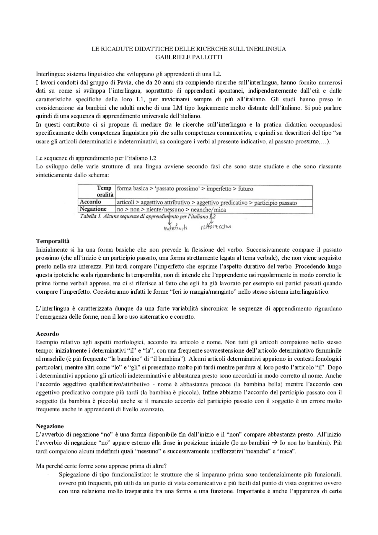 Le ricadute didattiche delle ricerche sull'interlingua - Gabriele ...