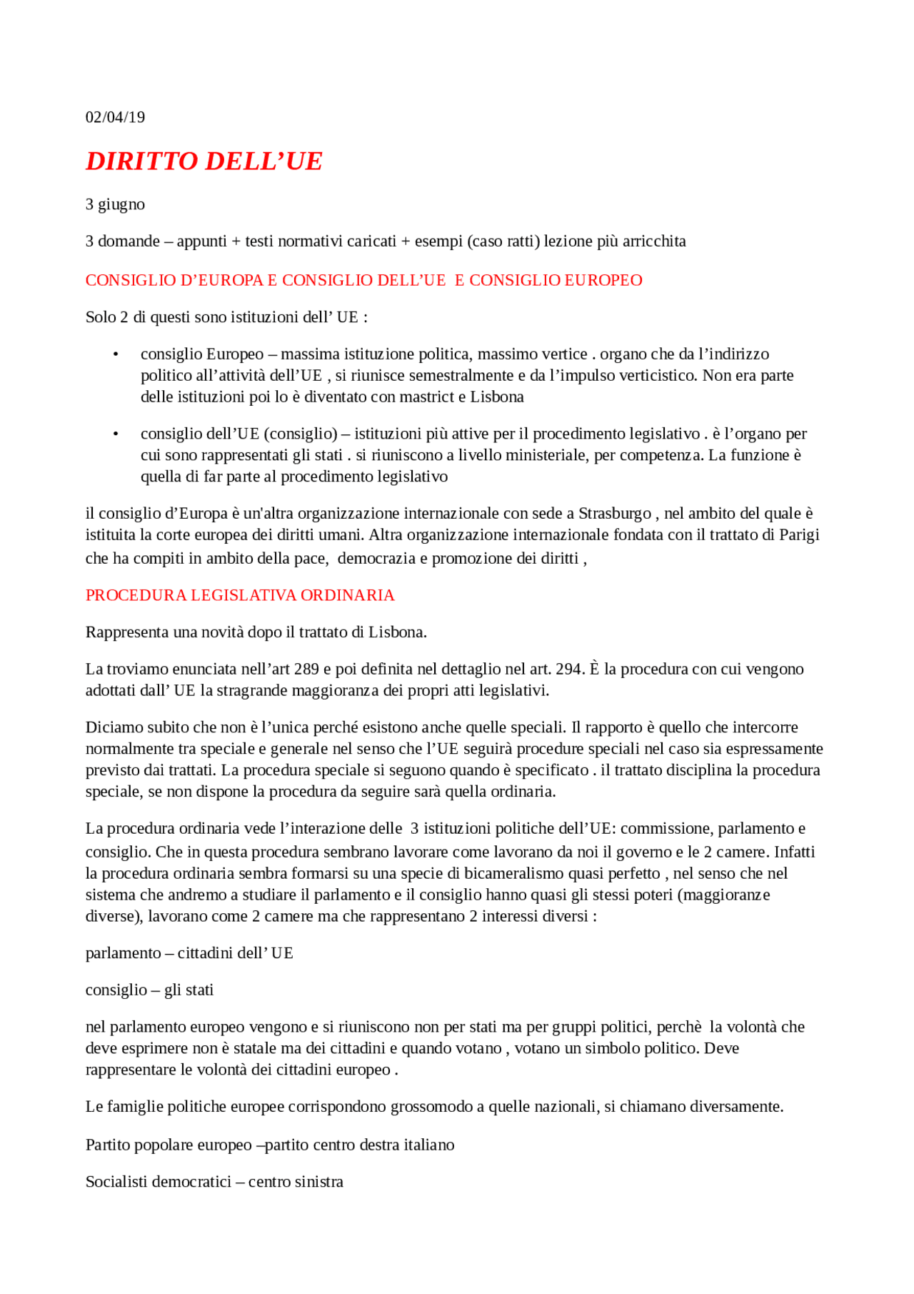 Diritto Dell Ue Lezione 9 Docsity