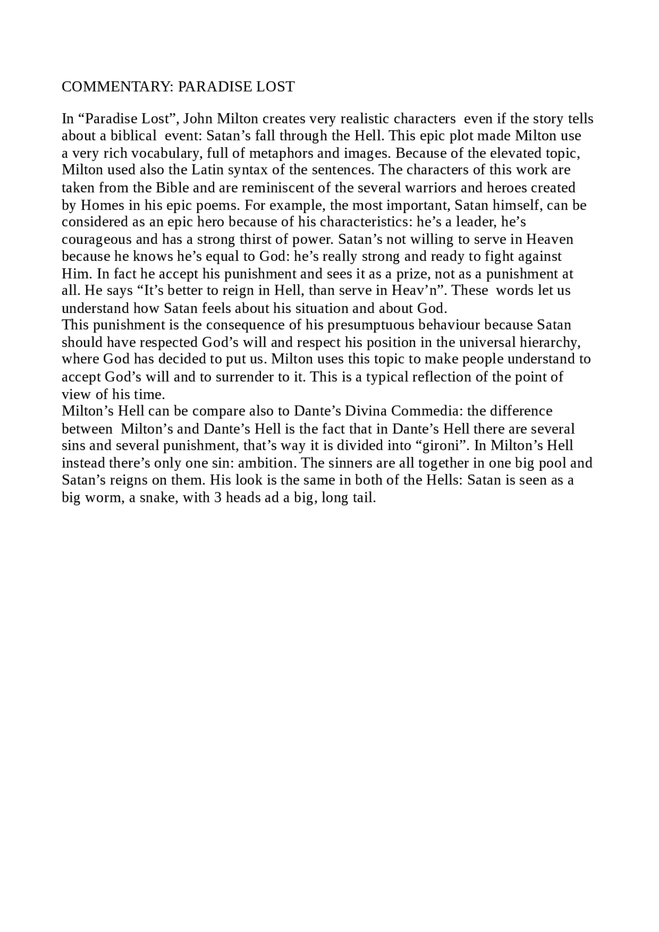 Commentary Santans Speech Appunti Di Inglese Docsity