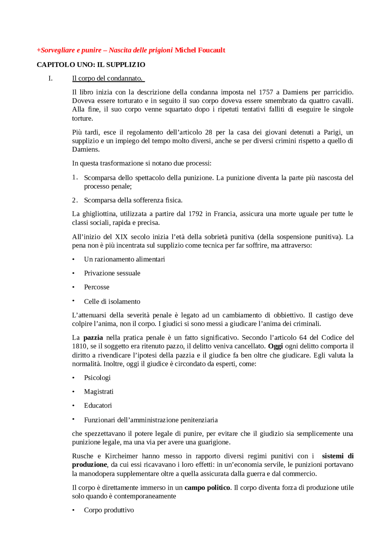Sorvegliare E Punire Docsity