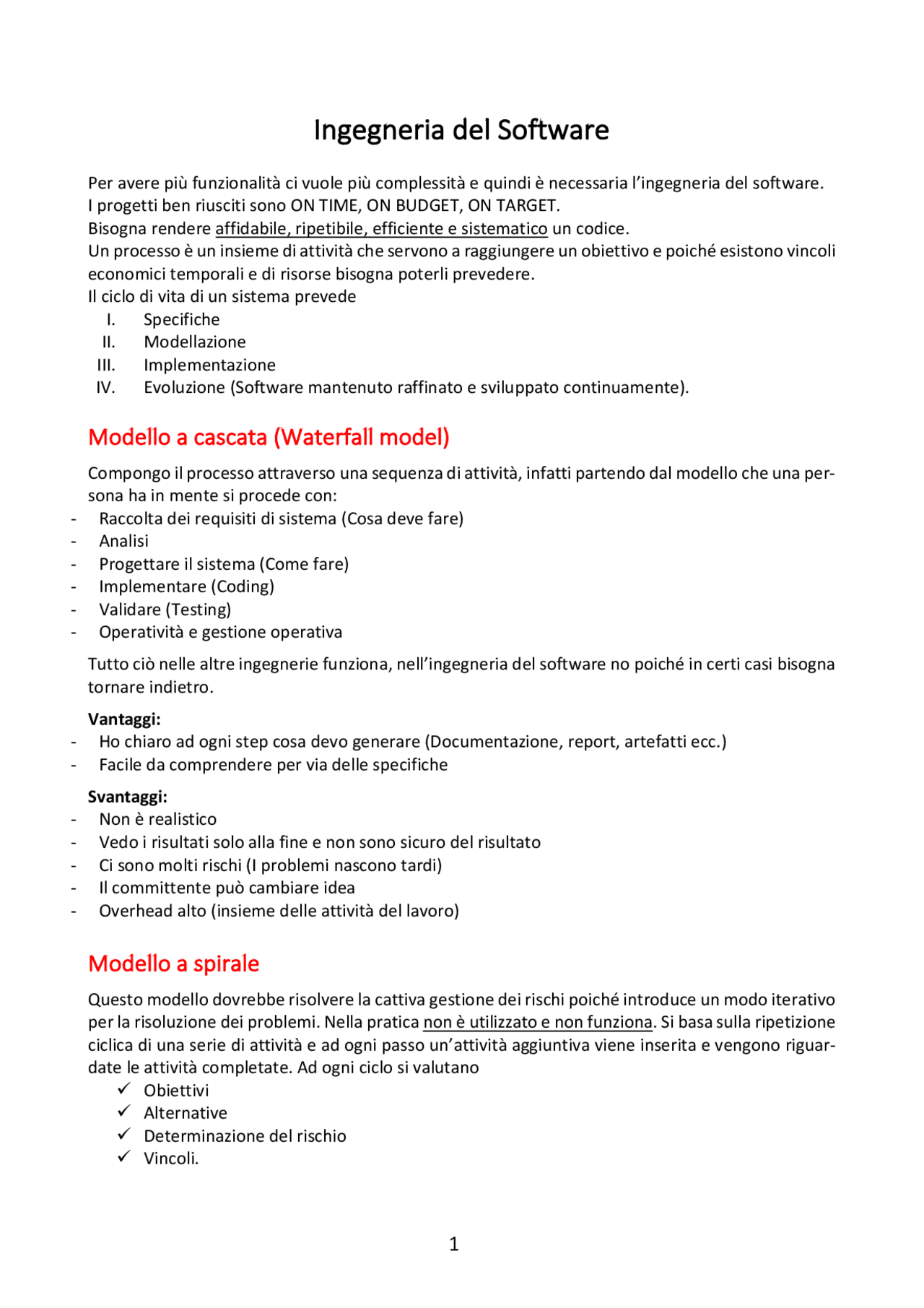 Ingegneria Software Appunti Appunti Di Ingegneria Del Software Docsity