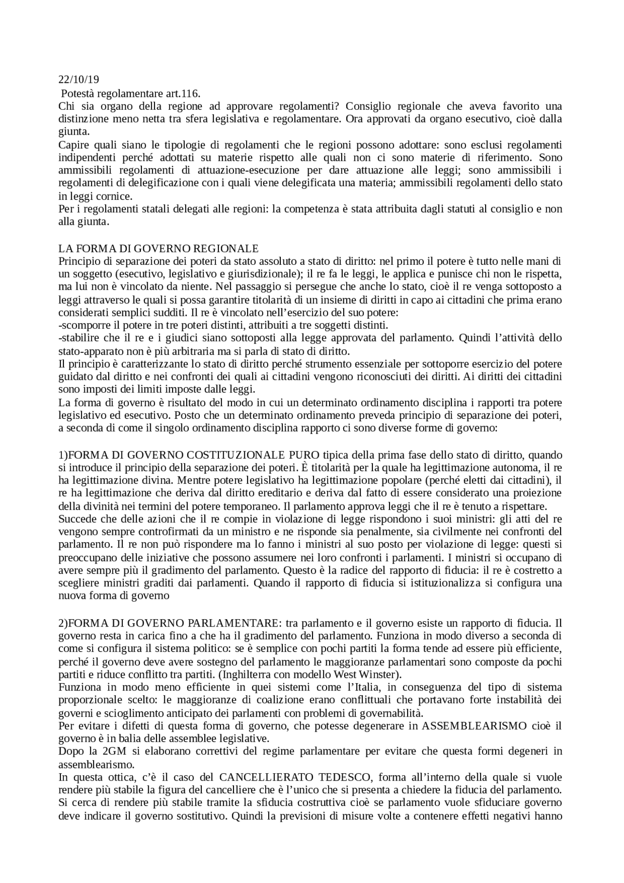 Appunti Diritto Regionale Docsity