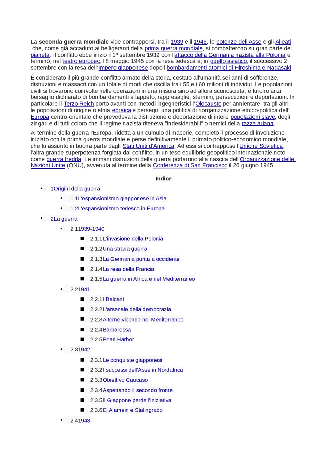Appunti Seconda Guerra Mondiale Docsity