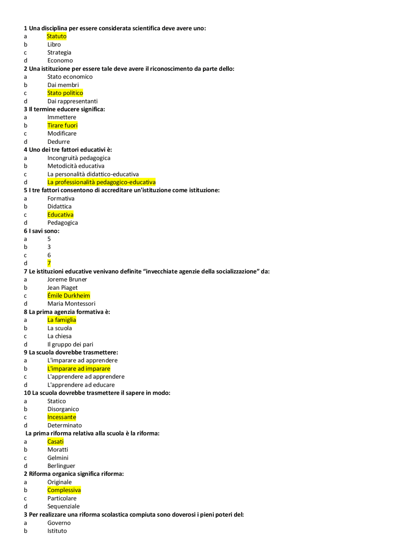 Storia Delle Istituzioni Educative Docsity