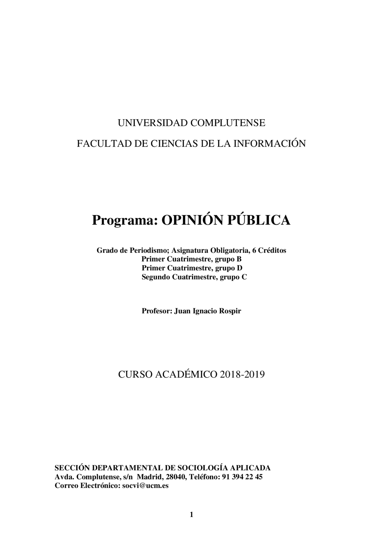 Programa De Opinión Pública Docsity