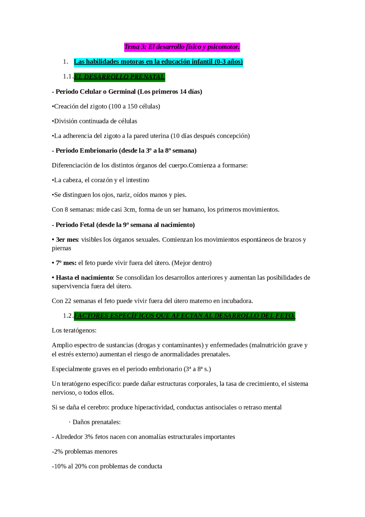 Tema 3 Psicología Del Desarrollo Docsity
