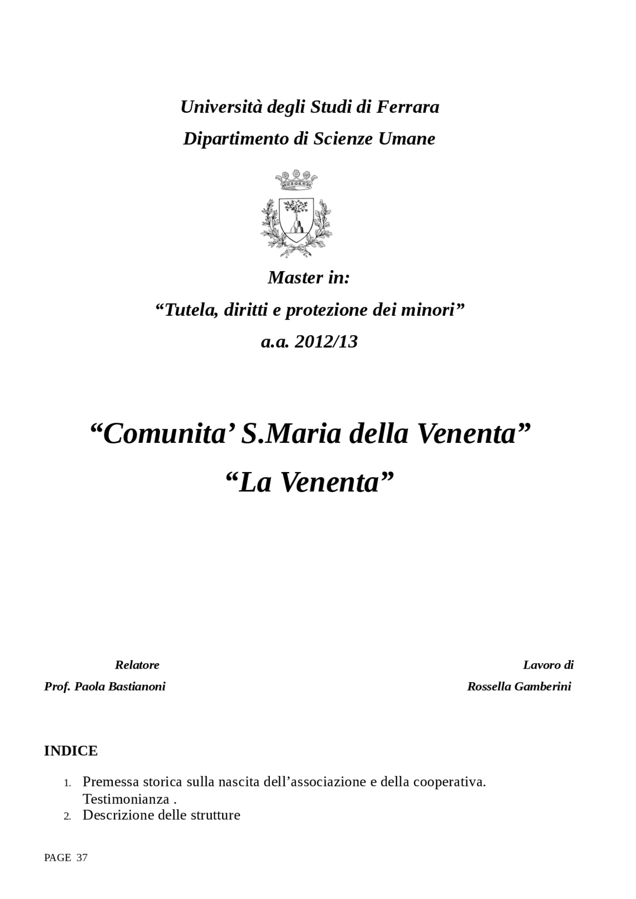 Master In Tutela Diritti E Protezione Dei Minori Docsity