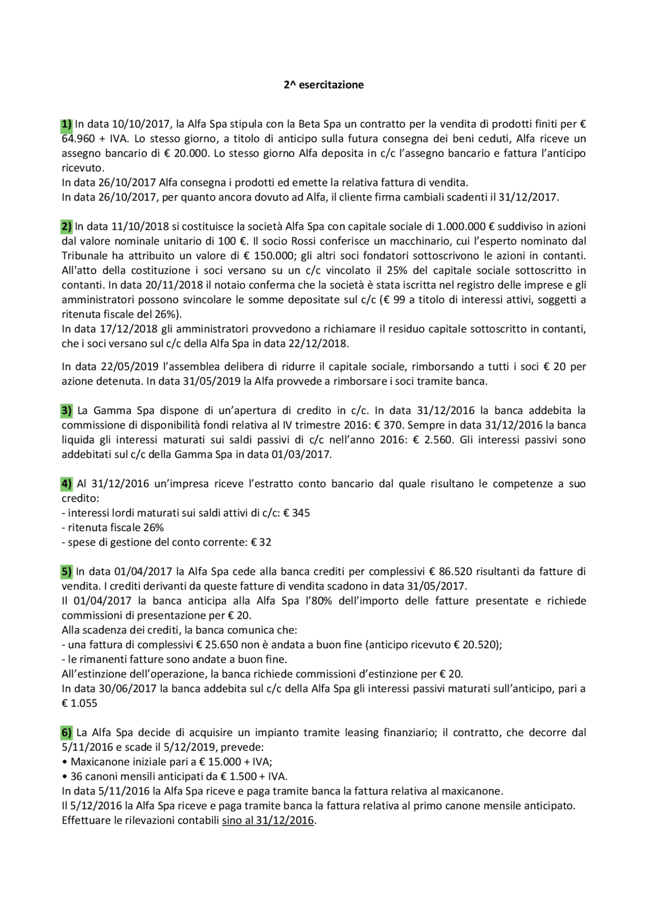 Contabilità E Bilancio Docsity