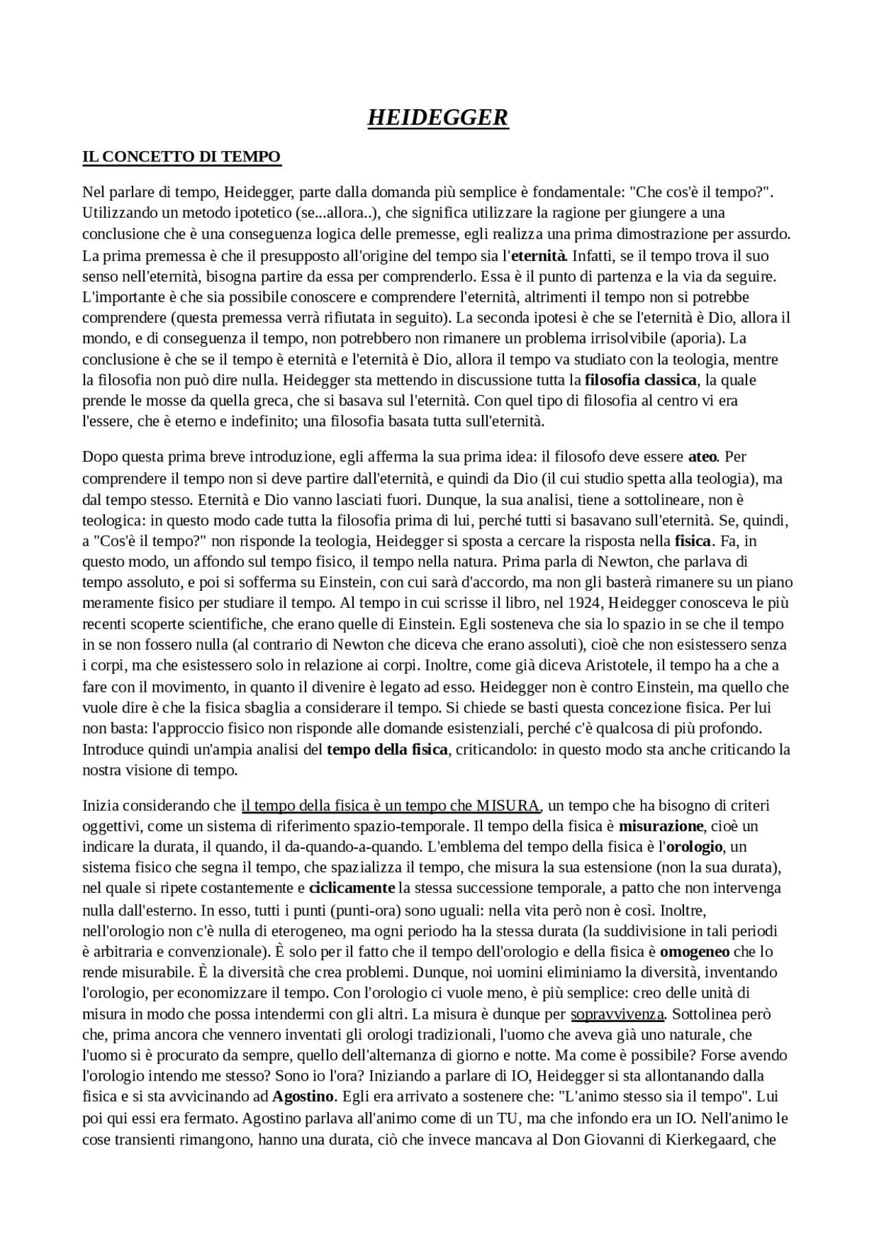 Heidegger Filosofia Appunti Di Filosofia Docsity