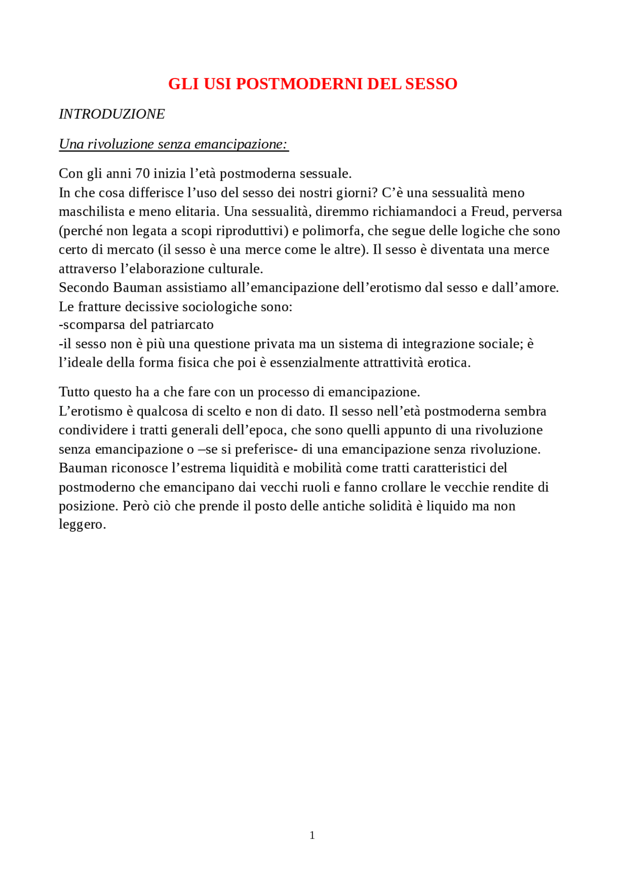 Bauman Zygmunt Riassunto Libro Docsity