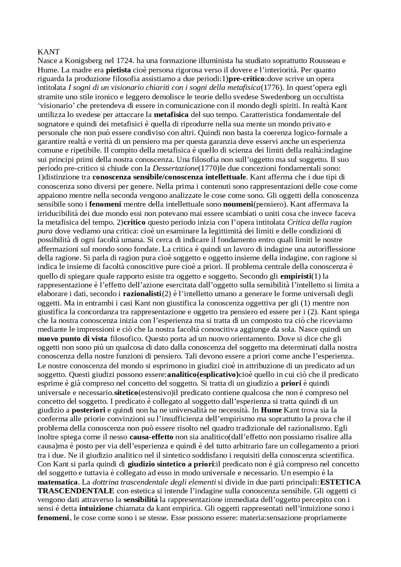Filosofia Immanuel Kant Docsity