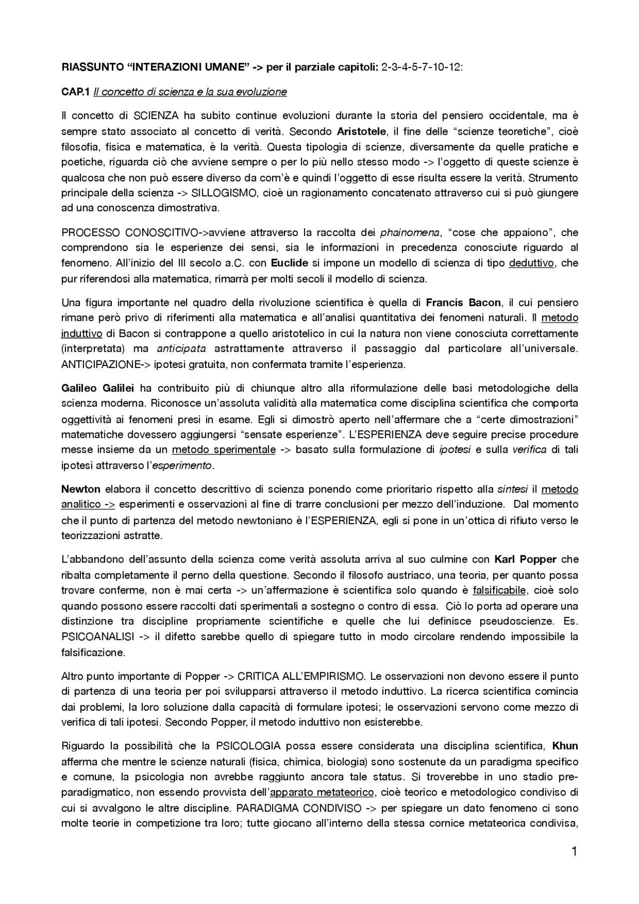 Riassunto Interazioni Umane Di Moderato Docsity