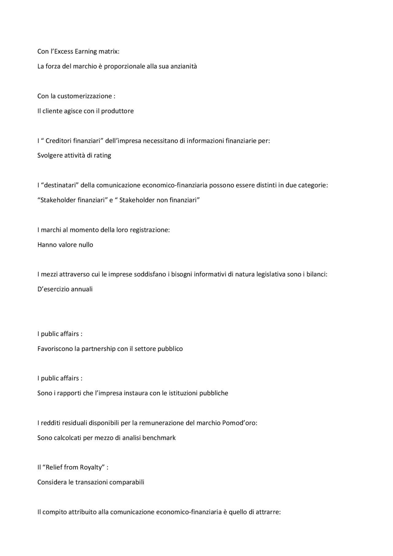 Domande comunicazione e management - Docsity