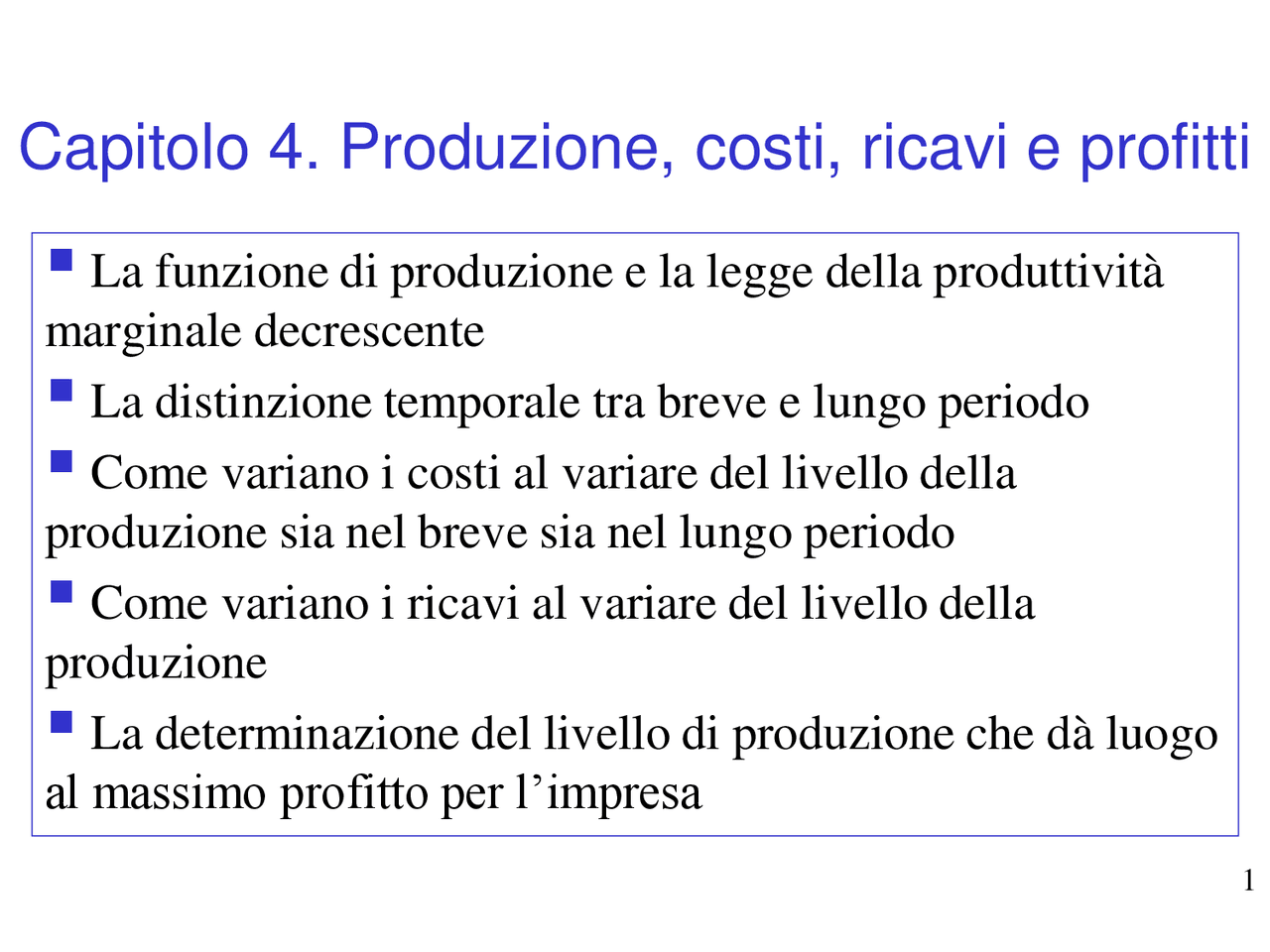 Slide Di Microeconomia Capitolo Iv Docsity